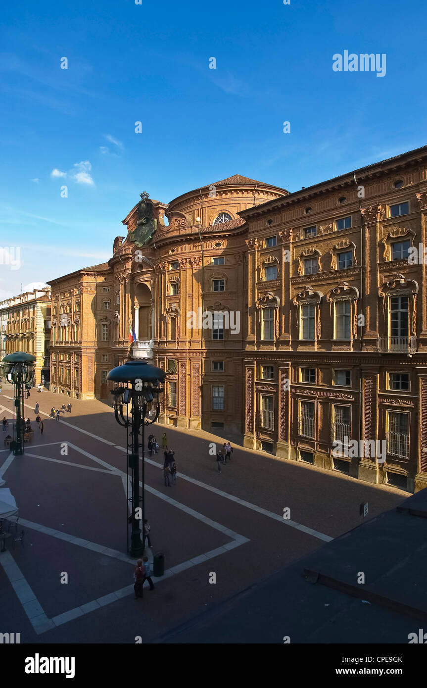 Europe Italy Piedmont Turin Carignano Palace Facade in Piazza Carignano ...