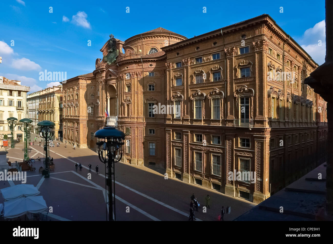Europe Italy Piedmont Turin Carignano Palace Facade in Piazza Carignano ...