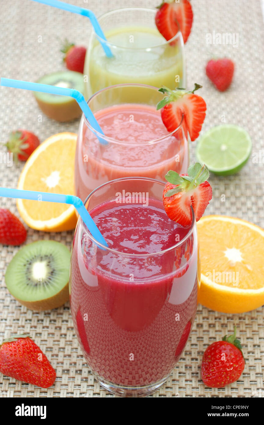 Colourful fruit cocktail smoothies hi-res stock photography and images ...