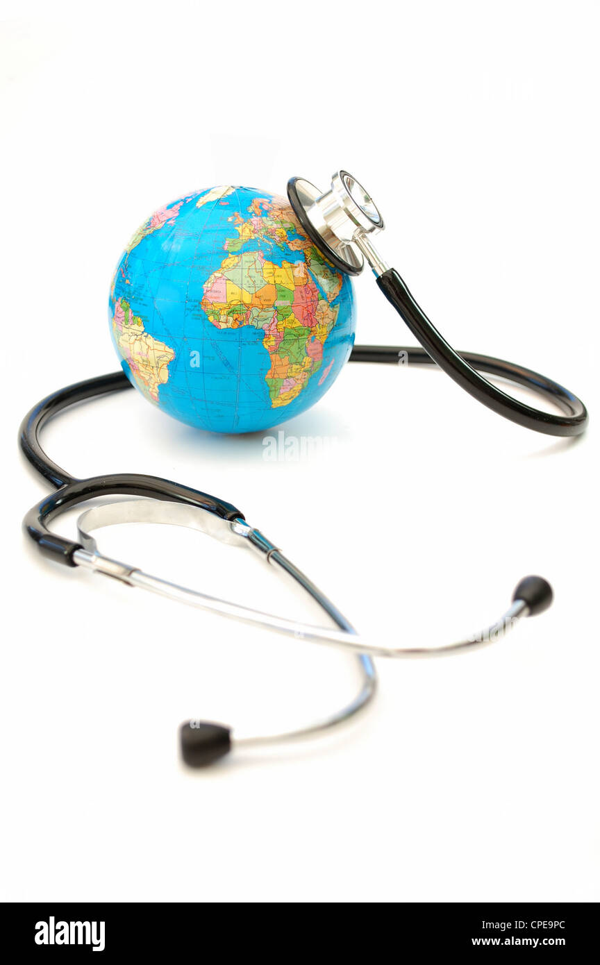Globe and stethoscope Stock Photo - Alamy