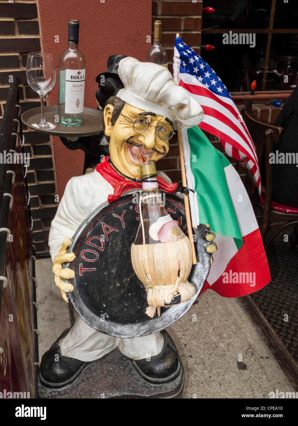 Italian Chef restaurant menu board, Little Italy Stock Photo - Alamy
