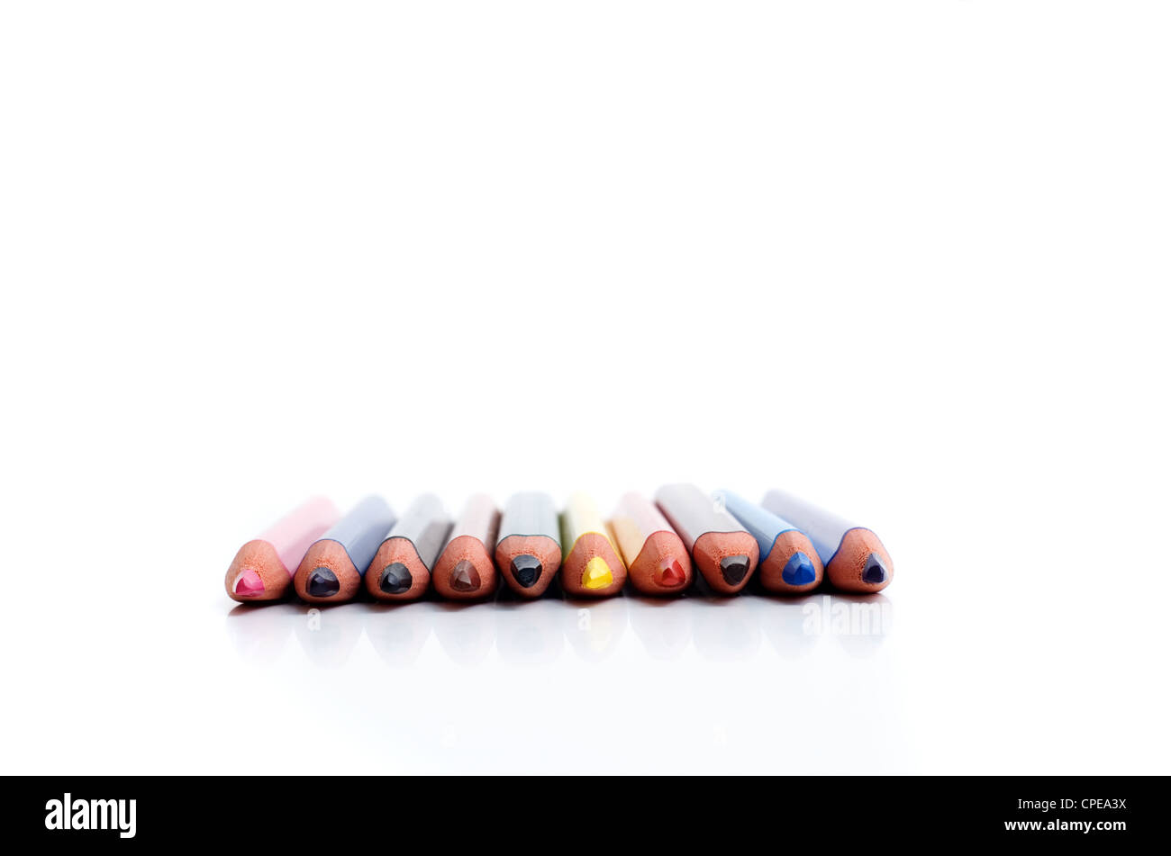 Macro images at low angle of coloring pencil crayons Stock Photo - Alamy