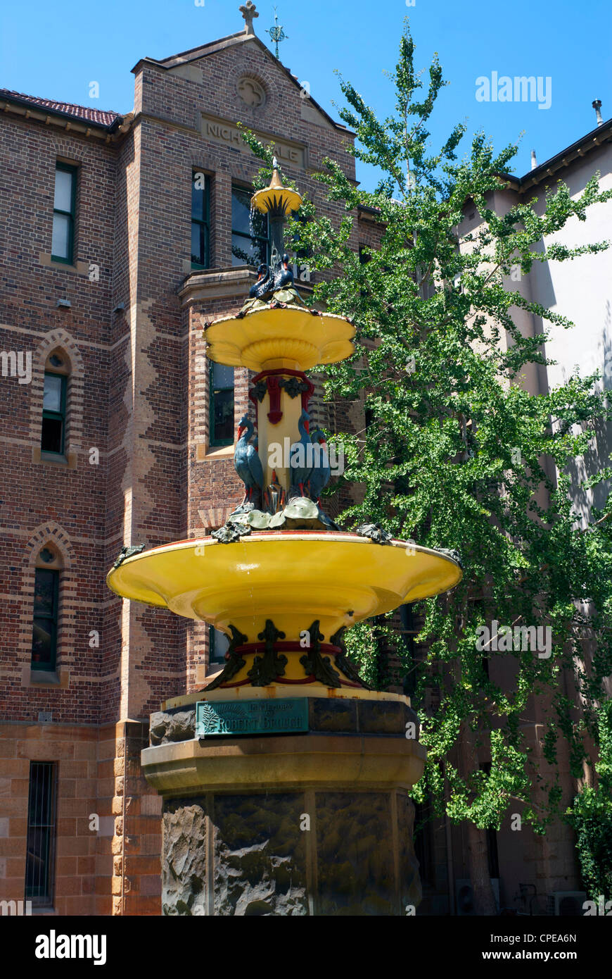 The Robert Brough Memorial Fountain, Nightingale Wing, Sydney Hospital Stock Photo - Alamy