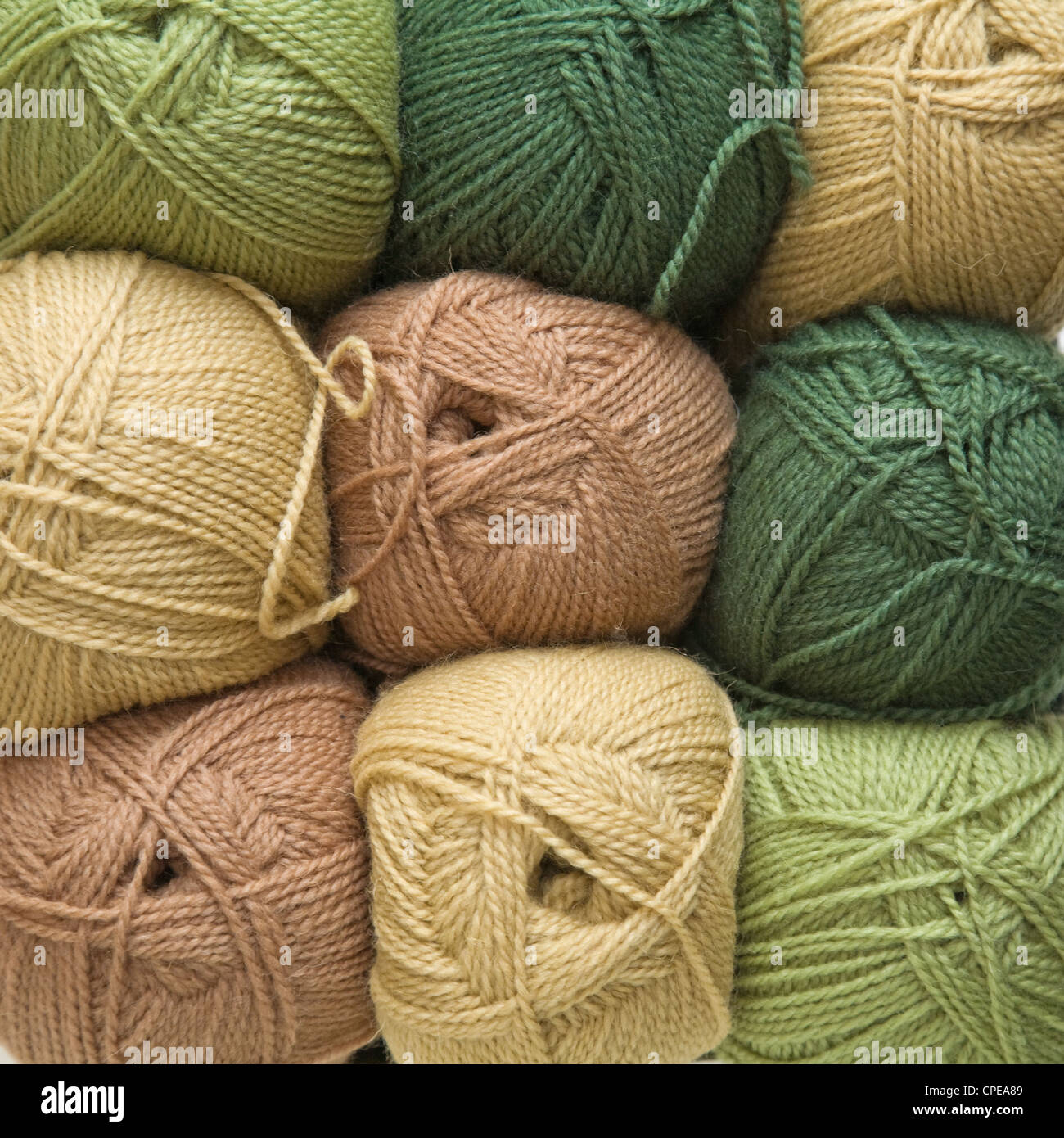 background with many yearn balls with matching colors Stock Photo - Alamy