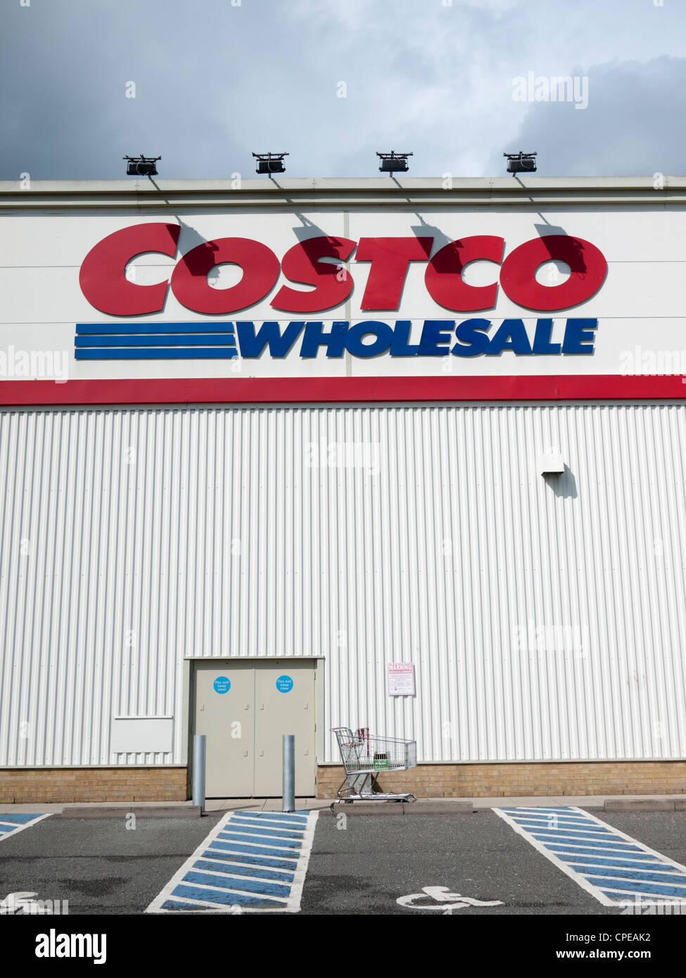 The Costco American supermarket chain sign, building and logo at ...