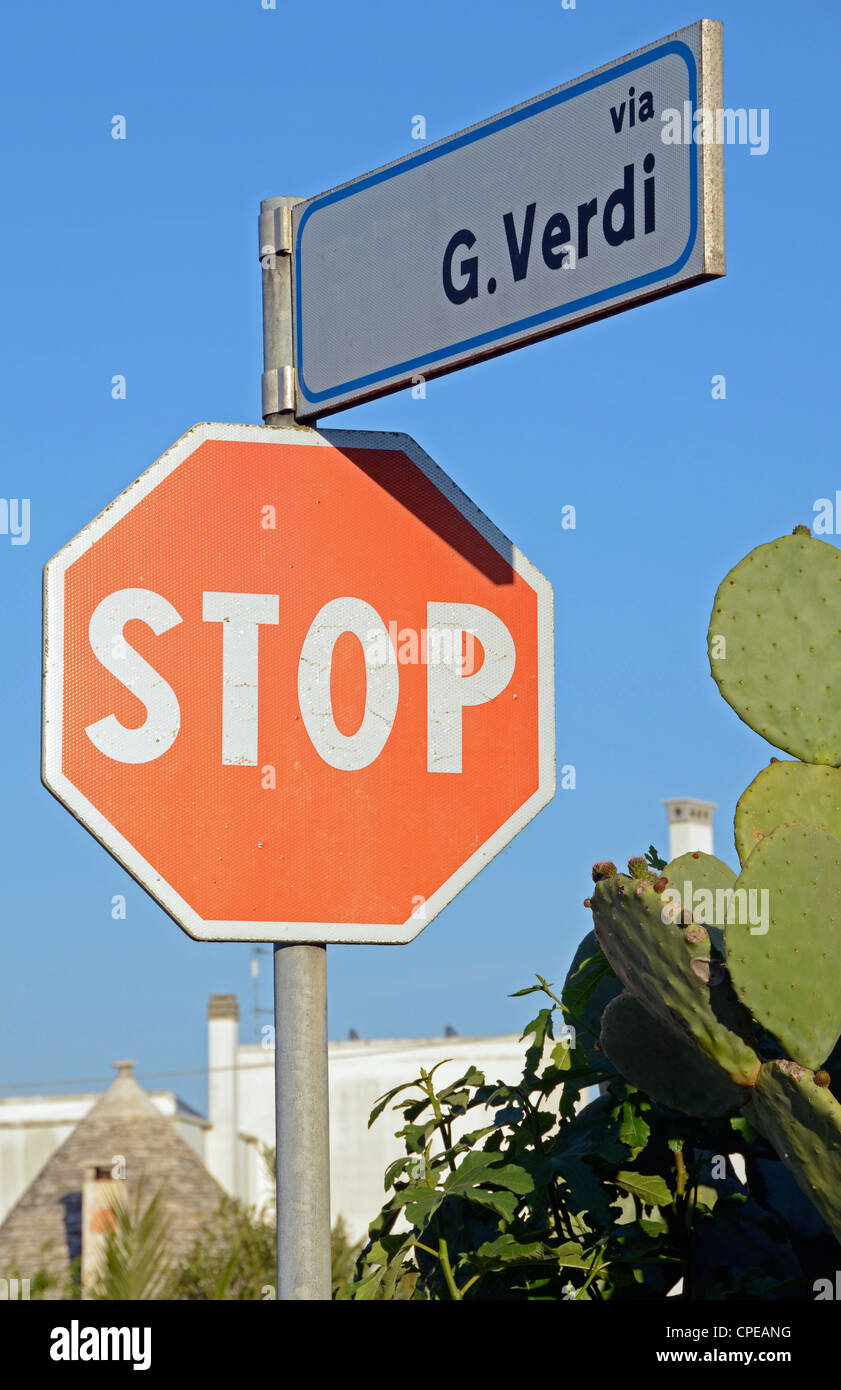 Stop sign, Puglia, Italy Stock Photo - Alamy