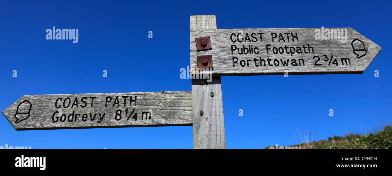 South West Coastal Path Sign, Lighthouse Hill, Portreath coastal ...