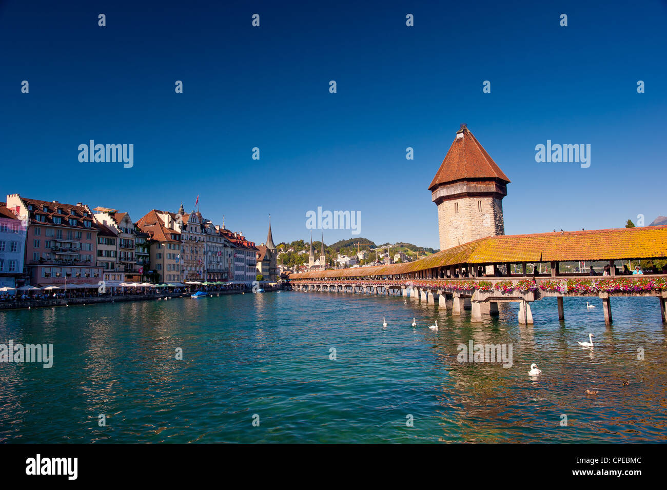 City skyline chapel bridge hi-res stock photography and images - Alamy