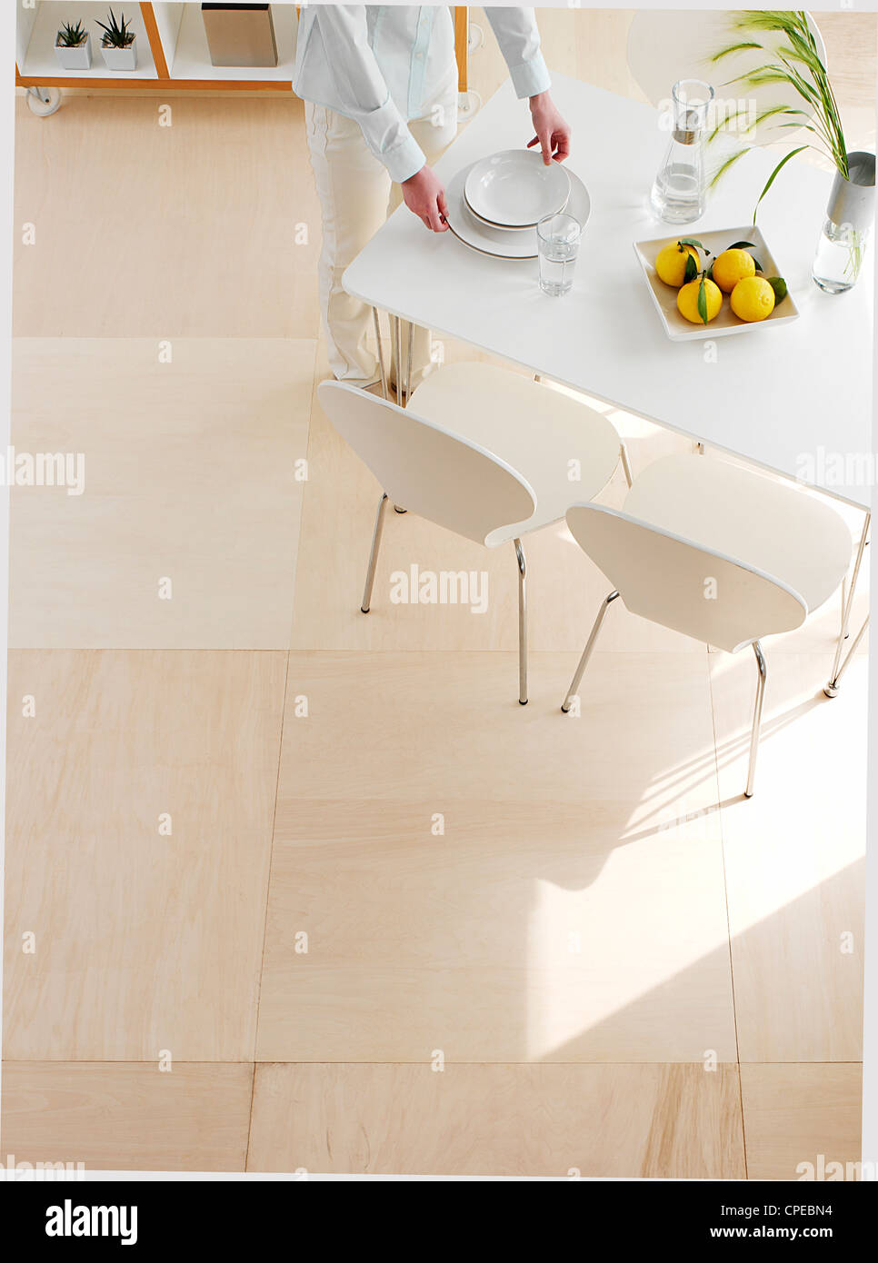 Dining table from above hi-res stock photography and images - Alamy