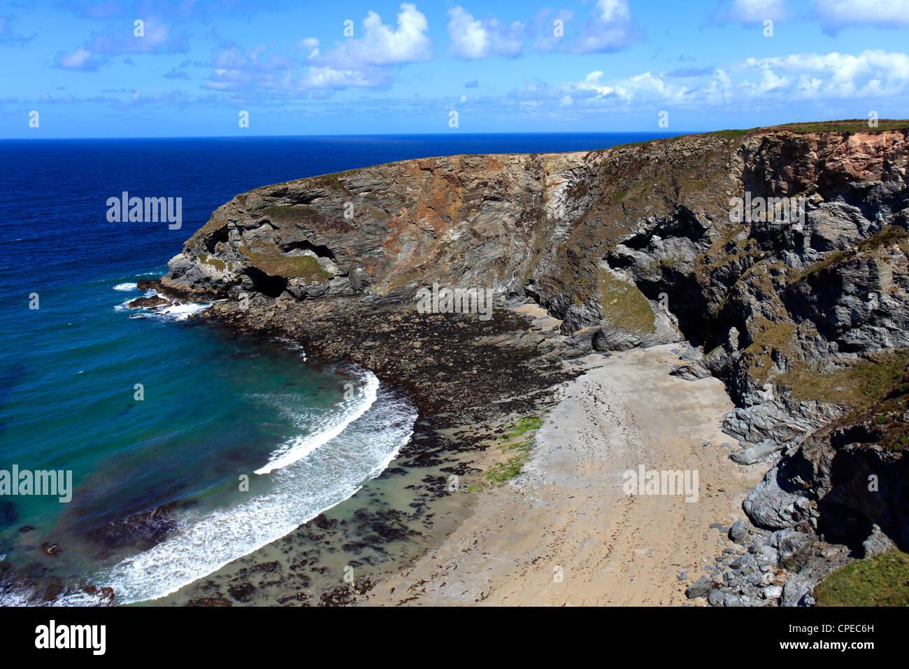 Bassets Cove, the North Cliffs Coast, Portreath, Cornwall County ...