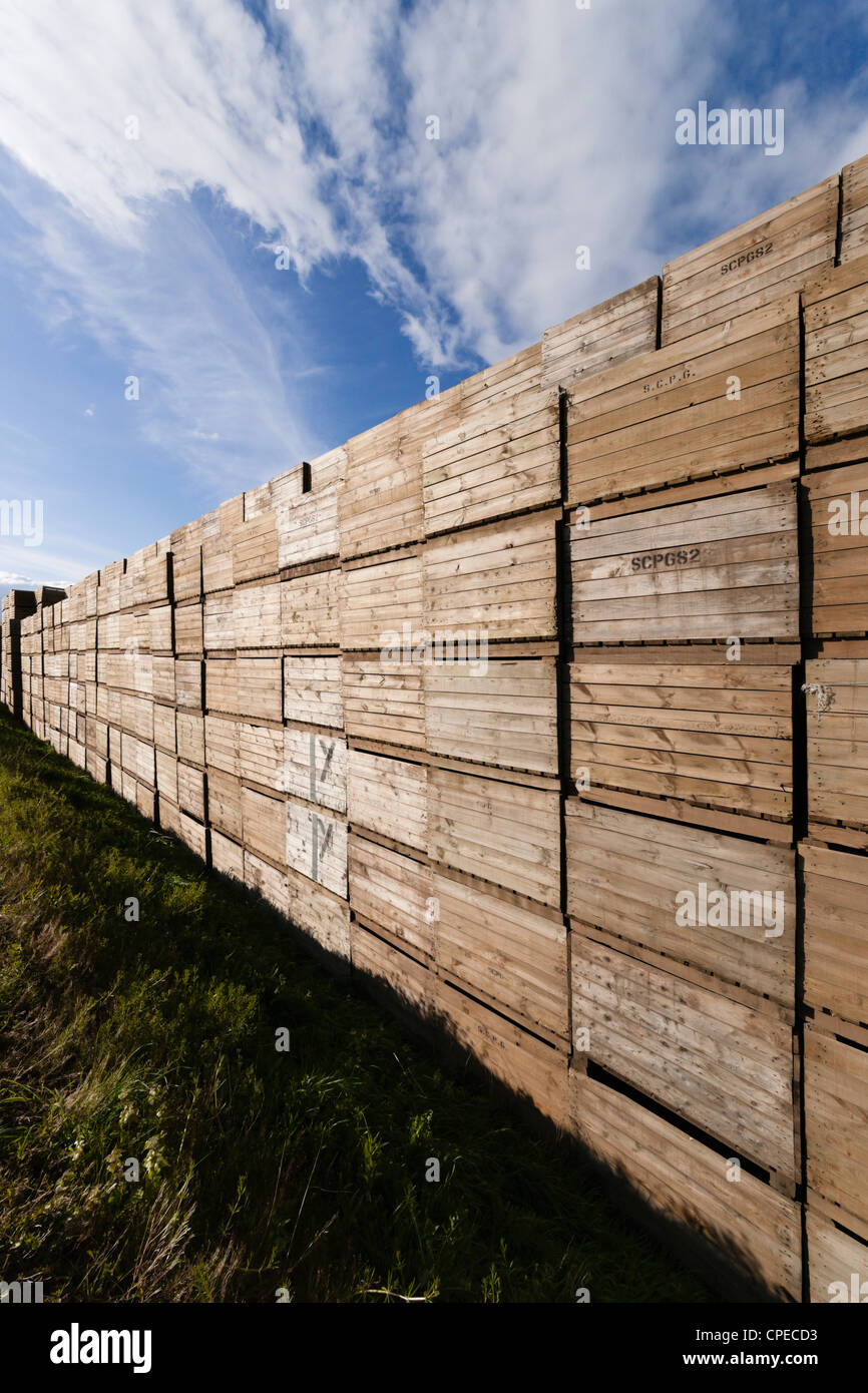 Potato crates at a potato processing plant in the heart of Scottish ...