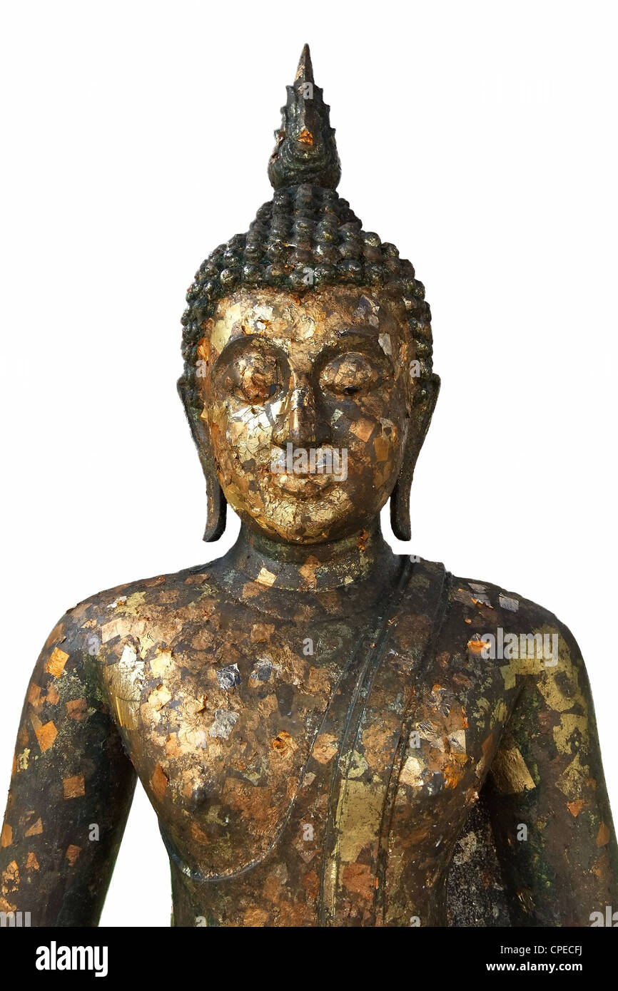 Half body Buddha statue with white background Stock Photo - Alamy