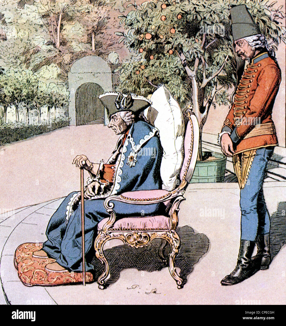 FREDERICK THE GREAT King of Prussia (1740-1772) in his isolated later ...