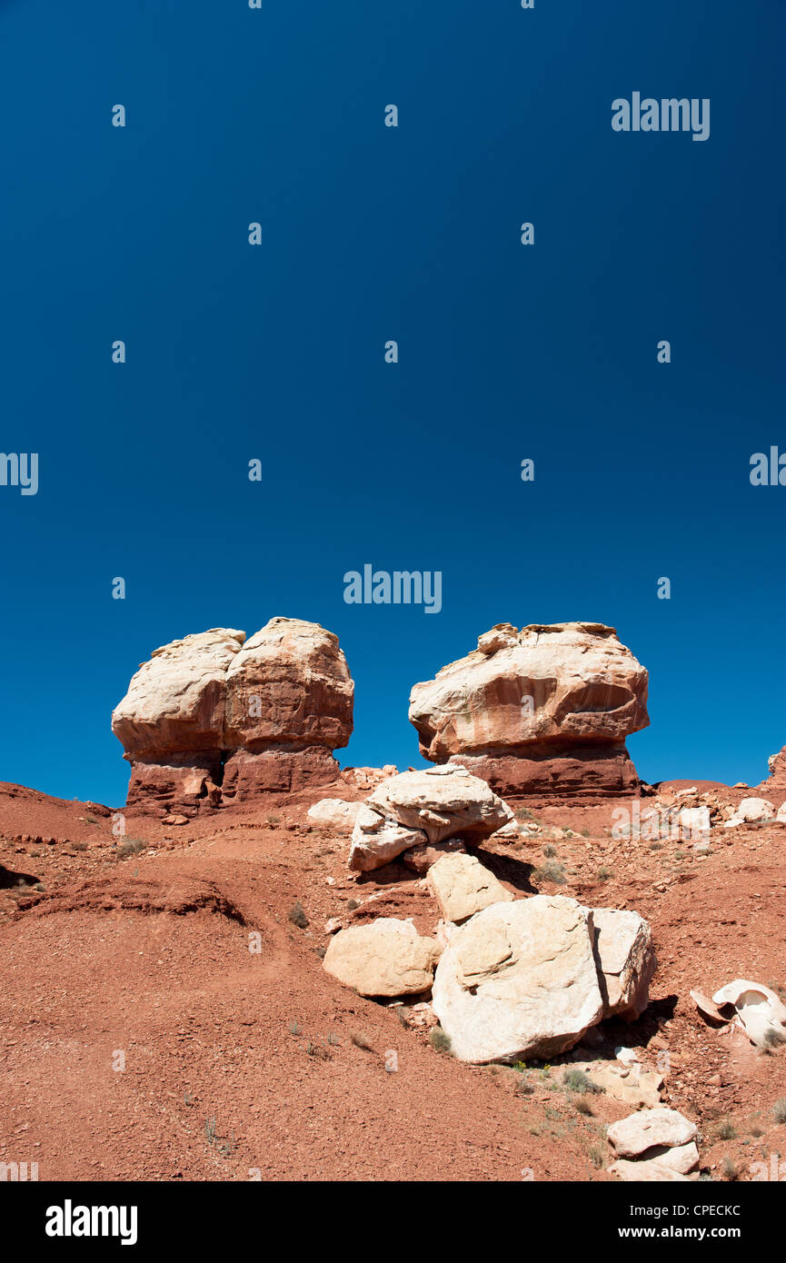 Twin Rocks, Capitol Reef National Park, Utah, USA Stock Photo - Alamy