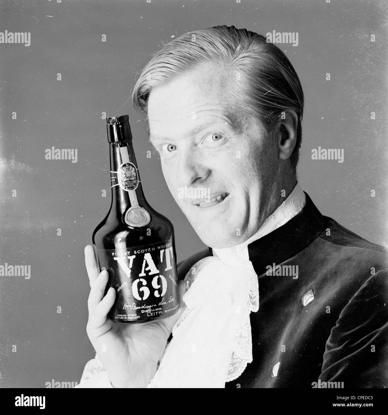 Advertising still for VAT 69 port, shows a man dressed in old fashioned ...