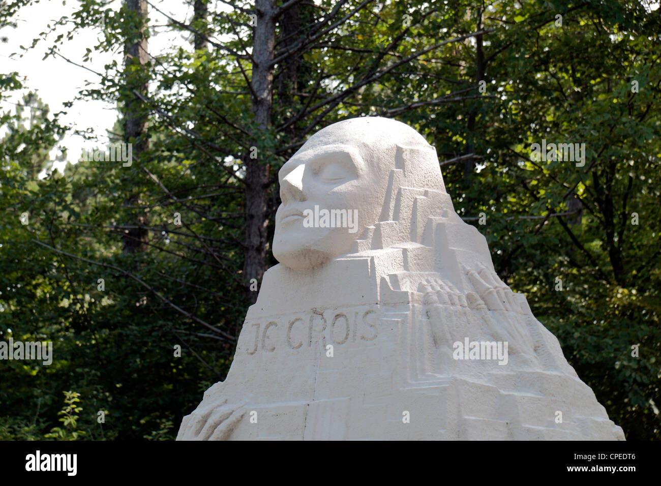The death mask on the French 106th & 132nd RI Memorial on Les Eparges ...