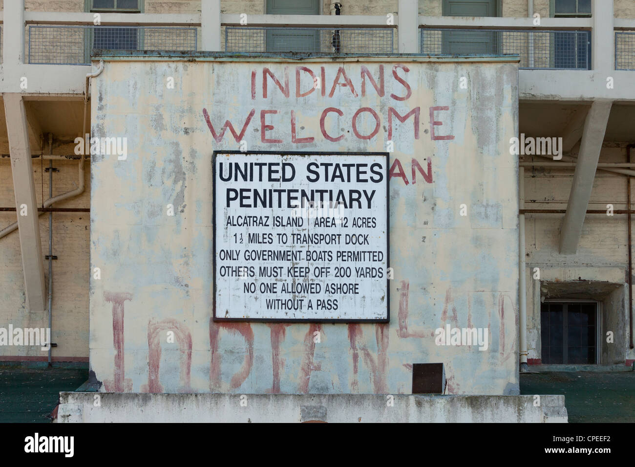 United States penitentiary sign. Alcatraz Island Stock Photo - Alamy