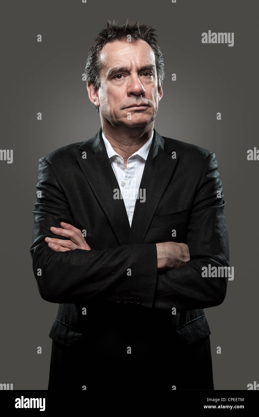 Grumpy man black and white hi-res stock photography and images - Alamy