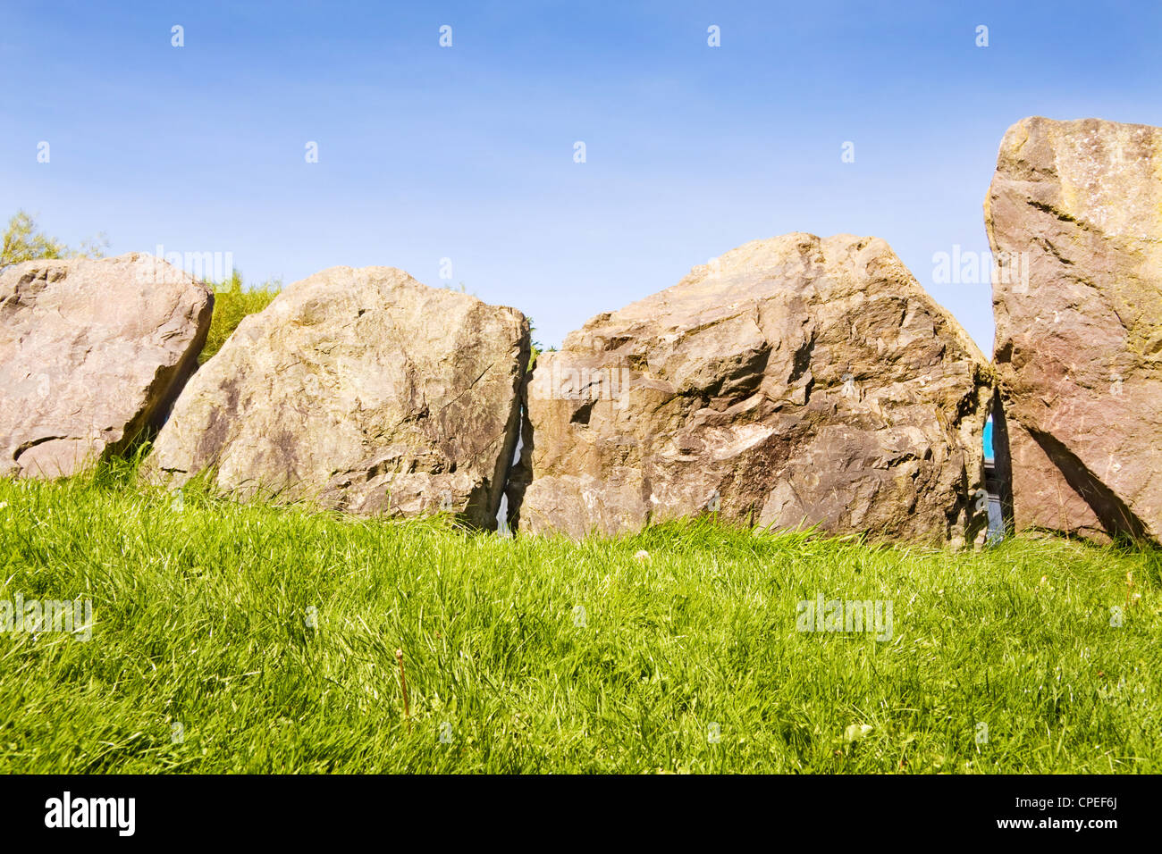UNESCO World Heritage - Circle of ancient standing stones at Newgrange ...