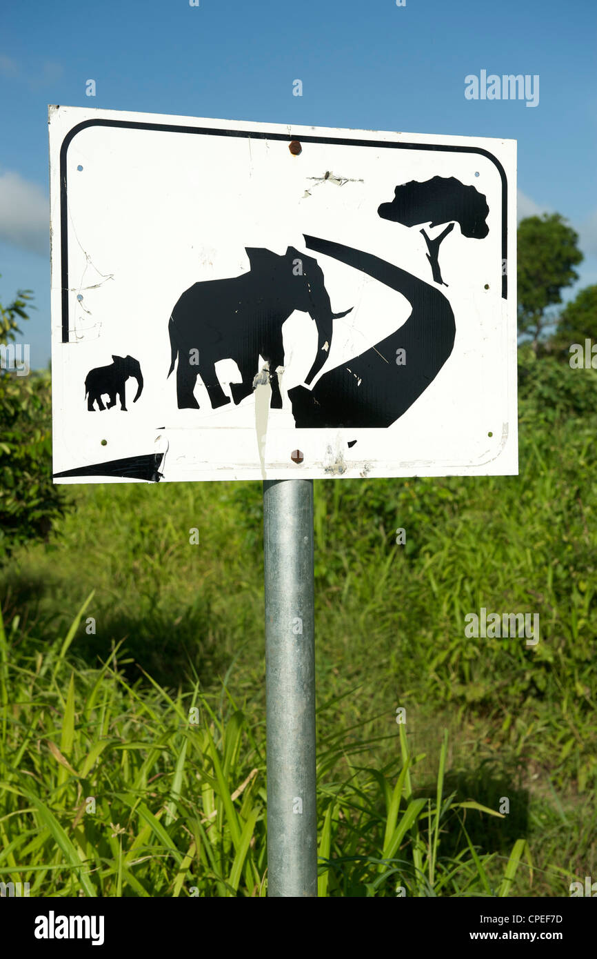 Warning sign elephants hi-res stock photography and images - Alamy