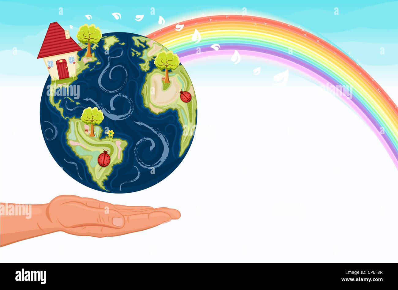 Fight against global warming and save our green planet, Earth. With ...