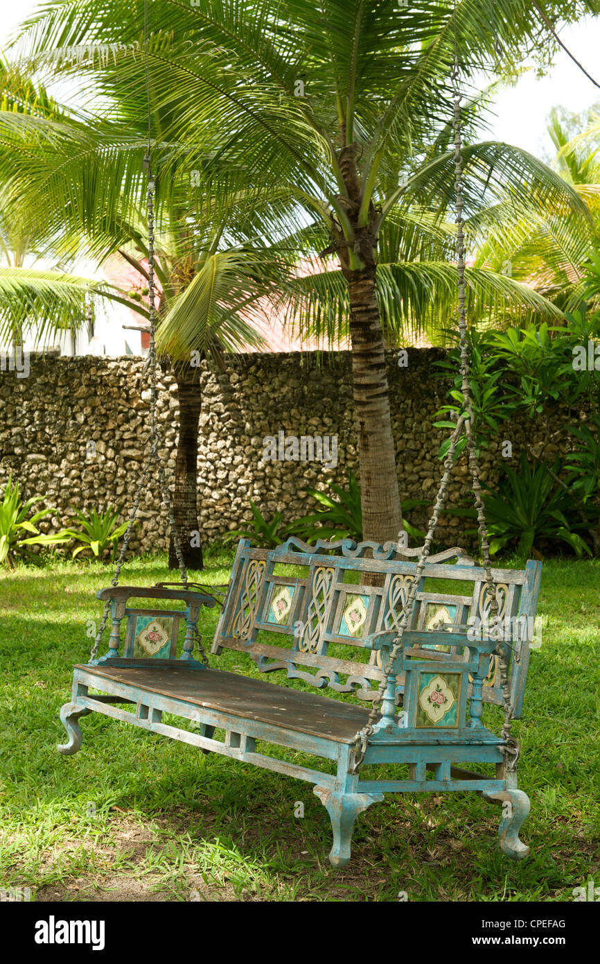 Gardens of the Ibo lodge on Ibo island in the Quirimbas archipelago off ...
