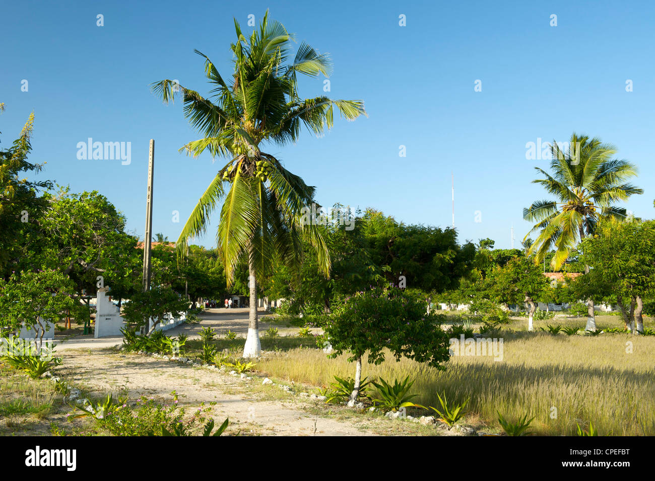 Town square of Ibo on Ibo island in the Quirimbas archipelago off the ...
