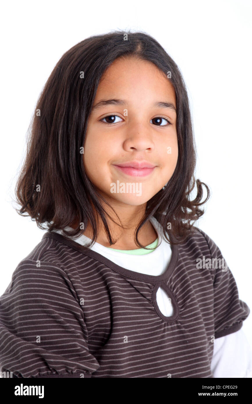 Young Girl Posing Against A White Background Stock Photo - Alamy