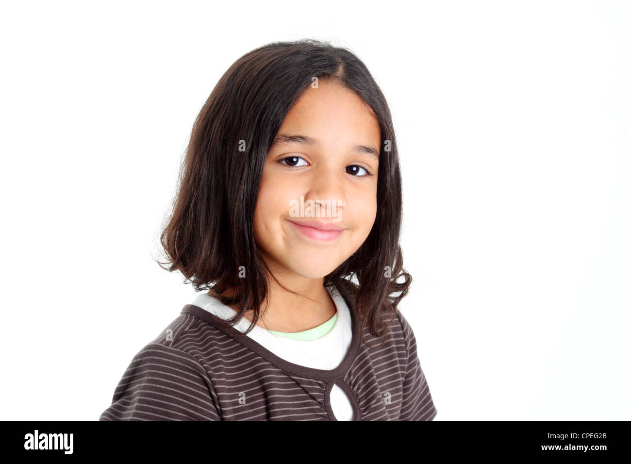 Young Girl Posing Against A White Background Stock Photo - Alamy