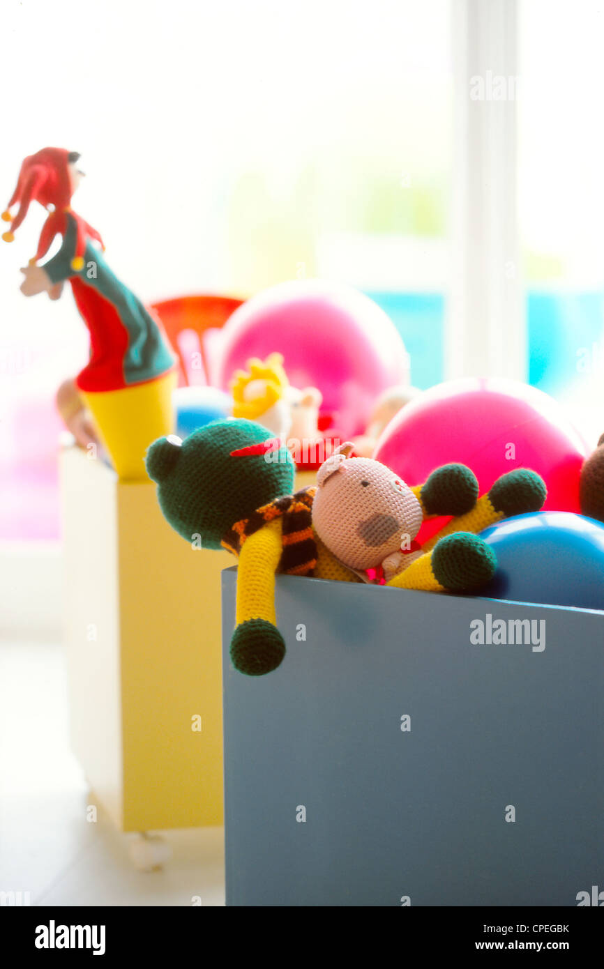 Box Filled With Toys Stock Photo - Alamy