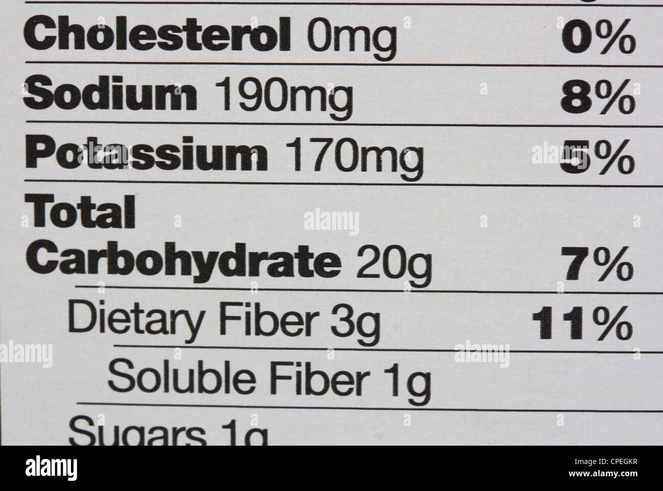 Nutrition information panel hi-res stock photography and images - Alamy