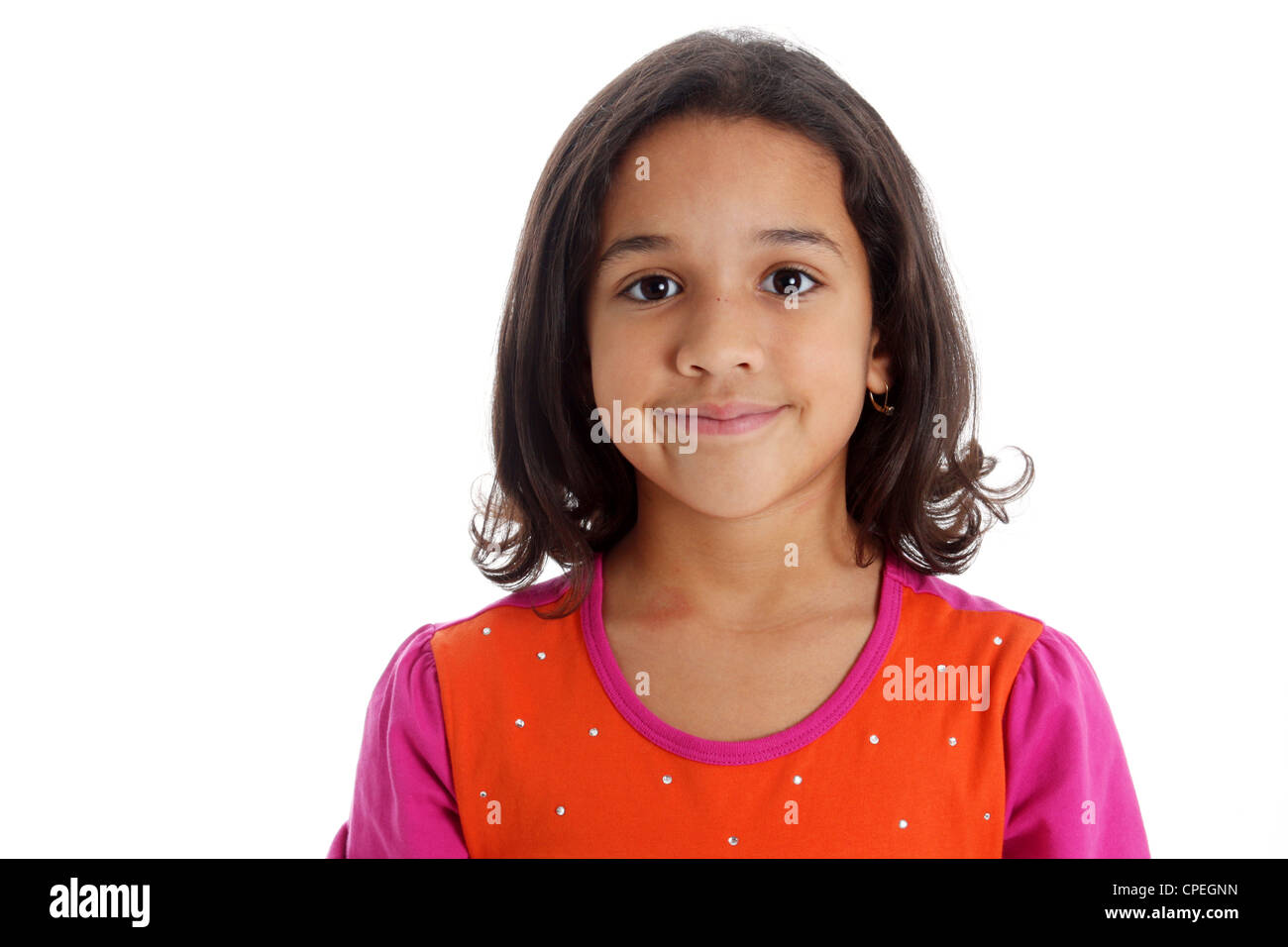 Young Girl Posing Against A White Background Stock Photo - Alamy
