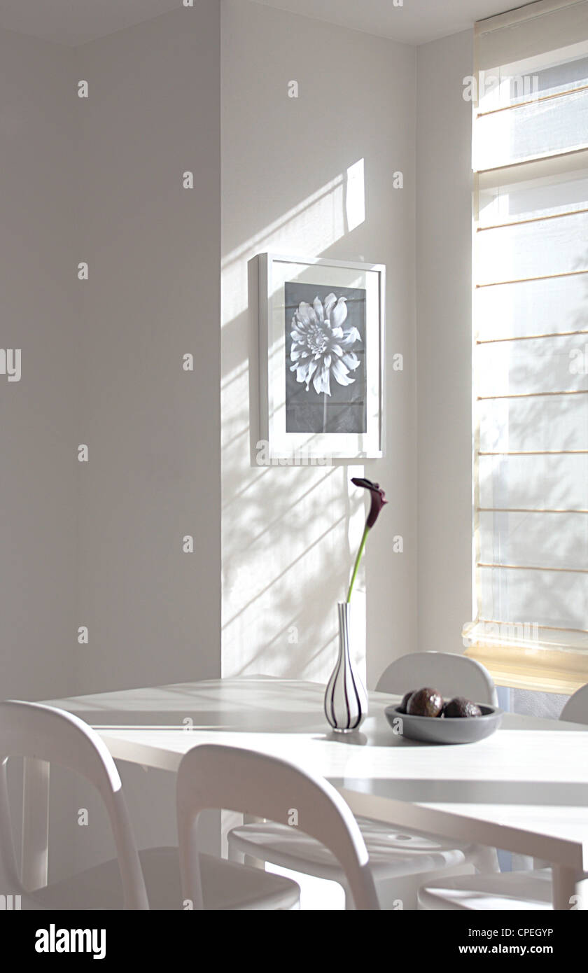 Contemporary Dining Room With Window Stock Photo - Alamy