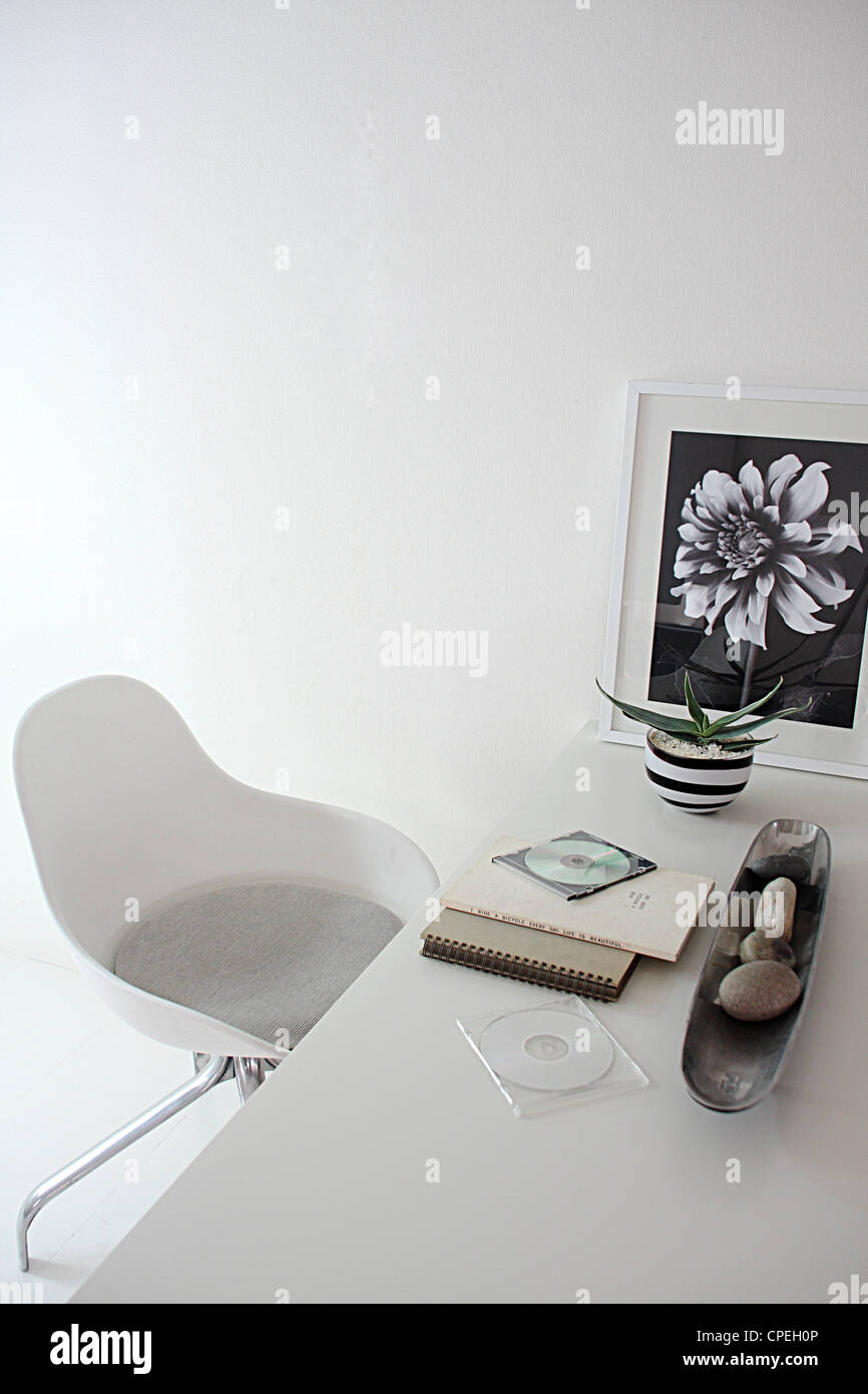 Showpieces On White Table Stock Photo - Alamy