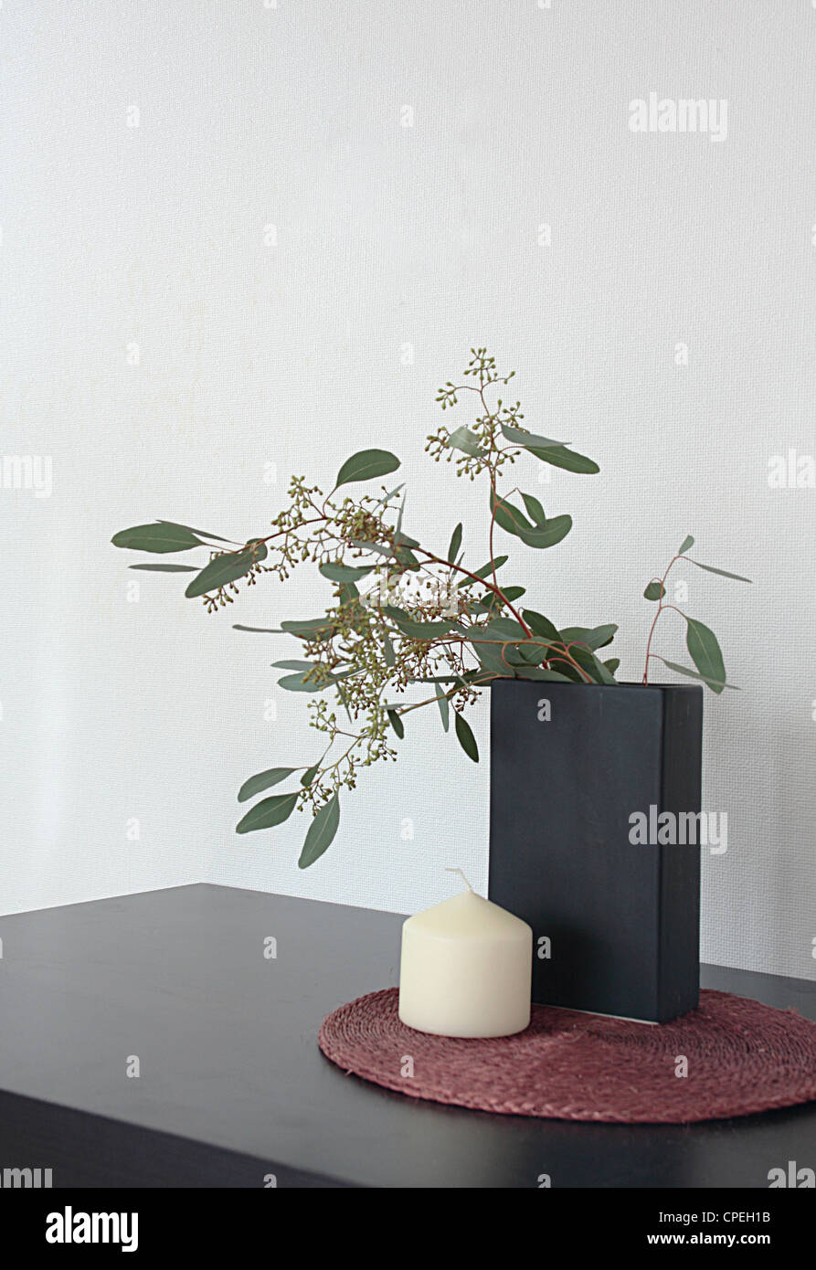 Showpiece And Candle Set On Table Stock Photo - Alamy