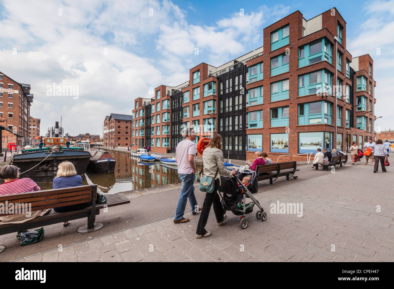 People at Gloucester Docks Gloucestershire England Stock Photo - Alamy
