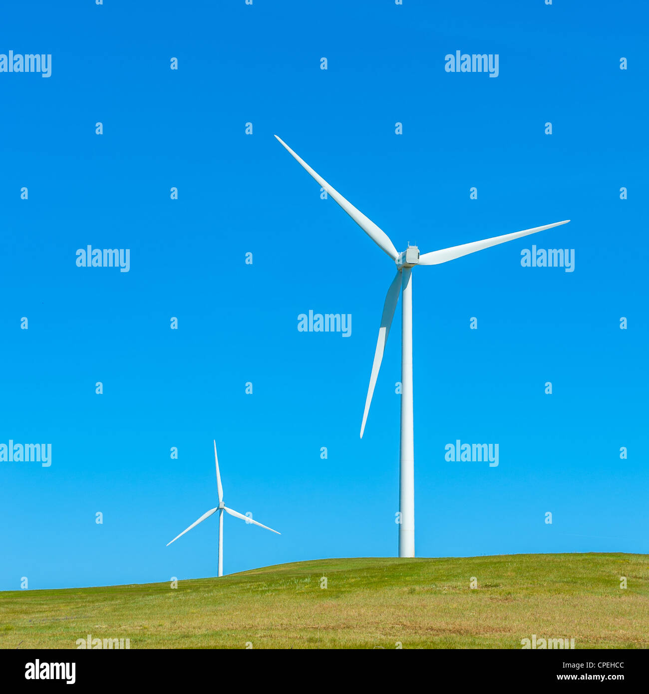 Wind turbine power blue background hi-res stock photography and images ...