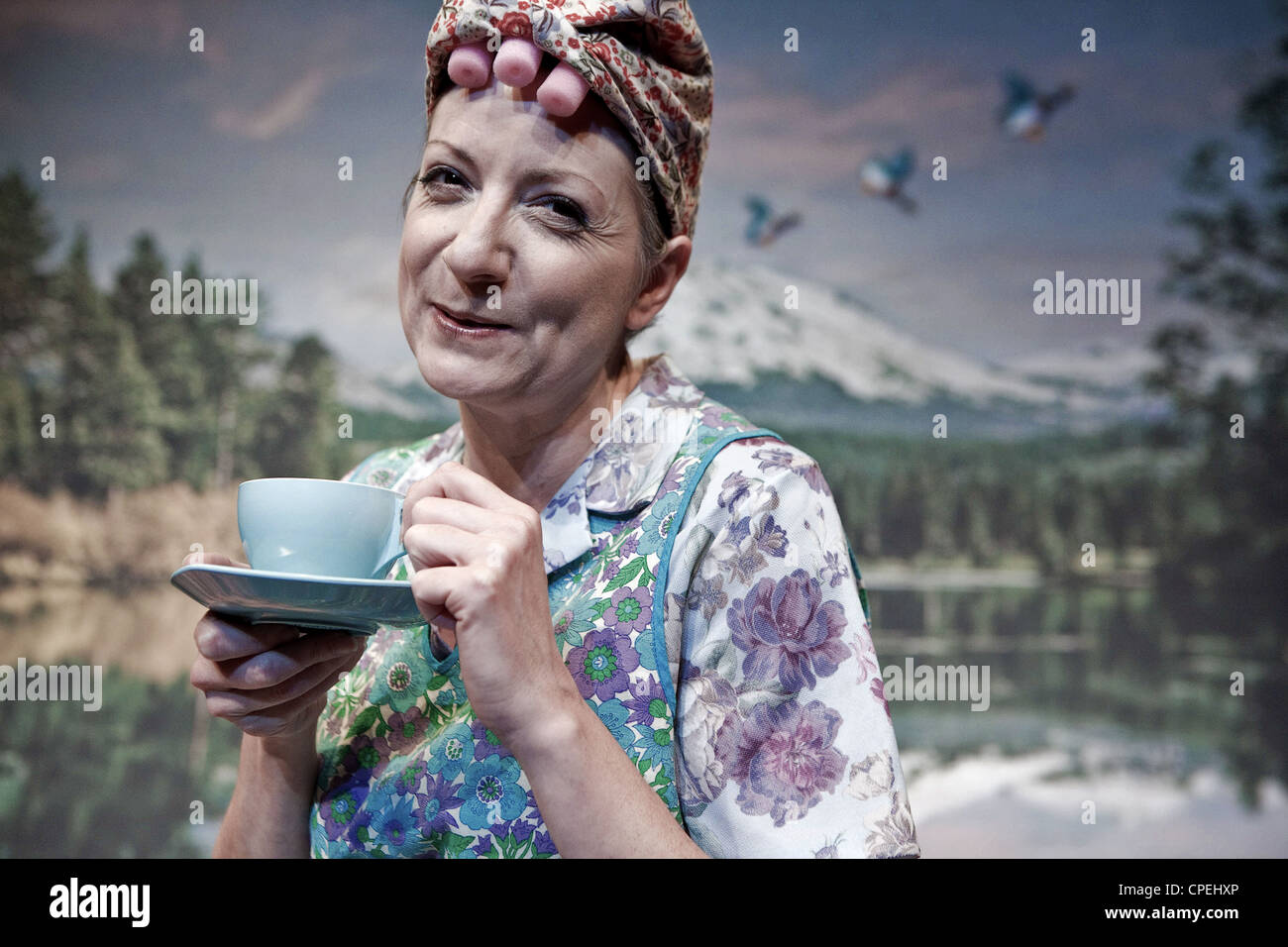 Hilda Ogden in the stage show Corrie at Salford Lowry Theatre pictured ...