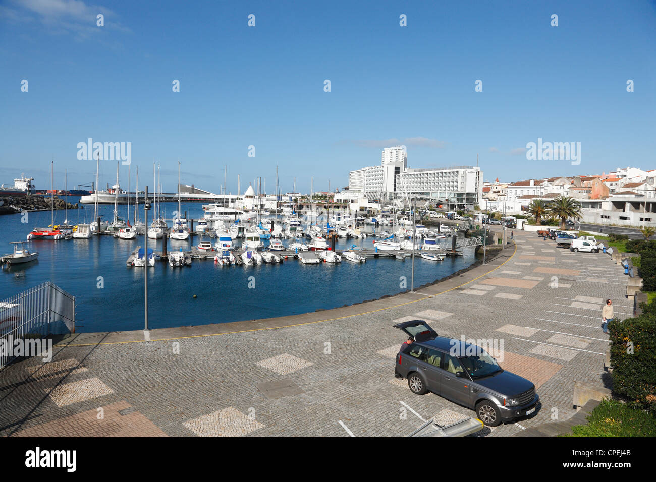 Marina in the city of Ponta Delgada. Sao Miguel island, Azores ...