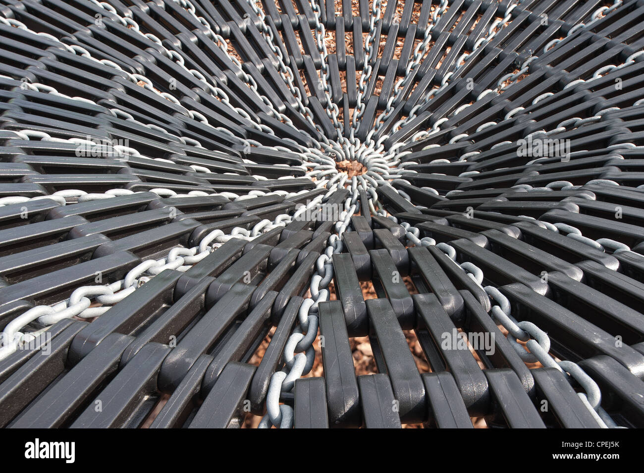 Inter woven chain and rubber plastic members forming an activity ...