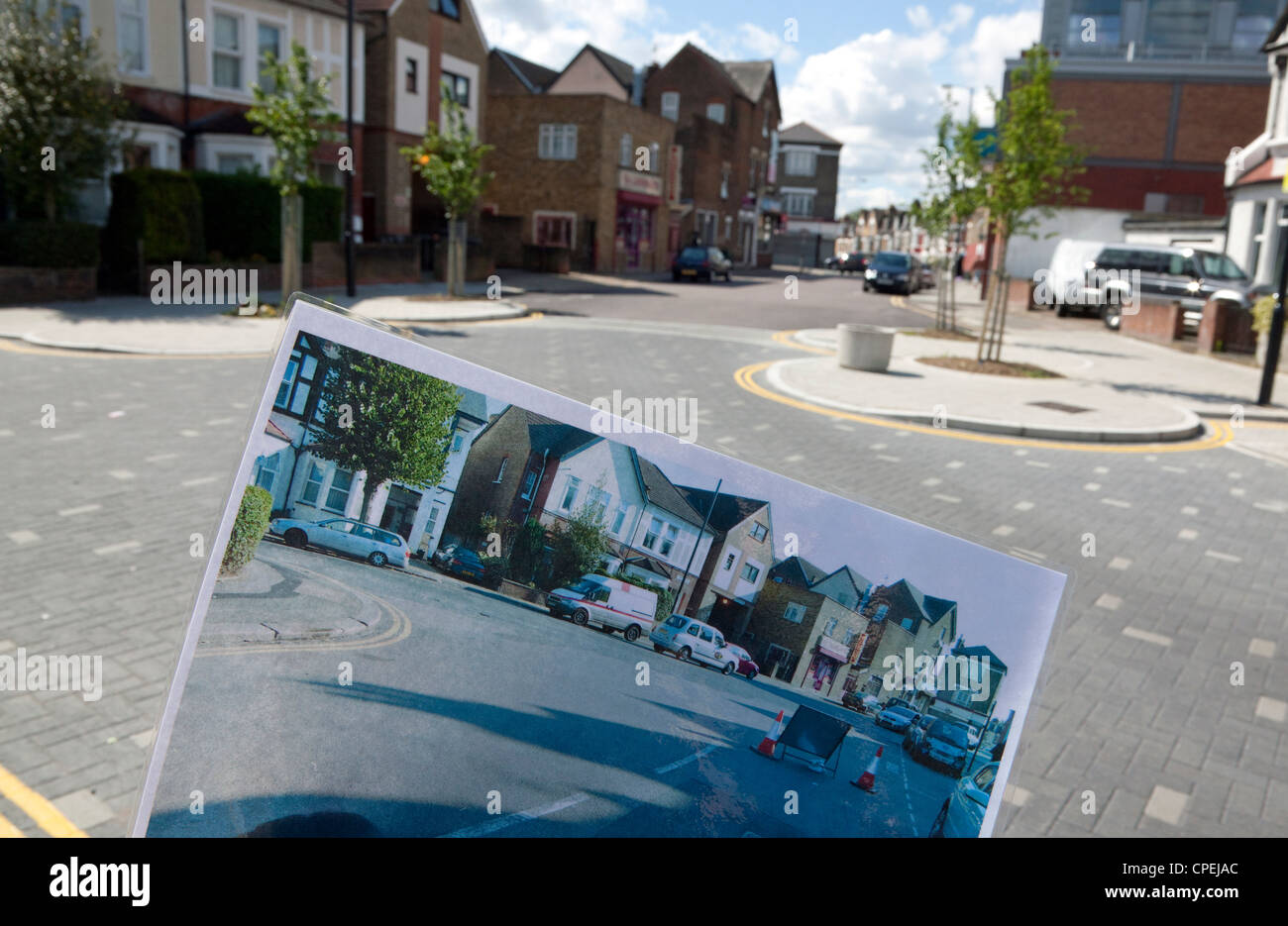New traffic calming scheme by Sustrans and Haringey Council in Turnpike Lane area of North ...