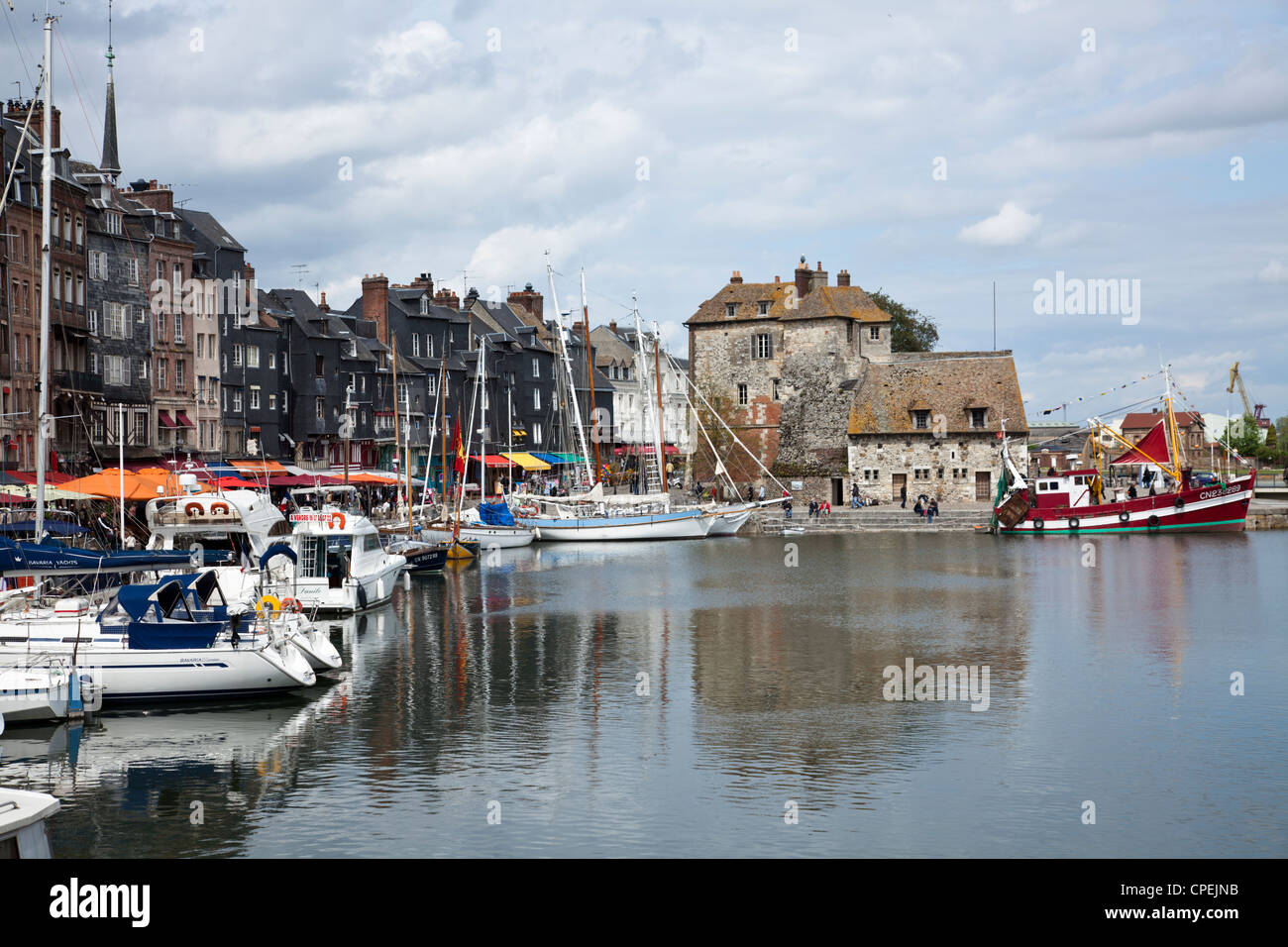 The Lieutenance at the Vieux Bassin (Old Dock), Honfeluer, Normandy ...