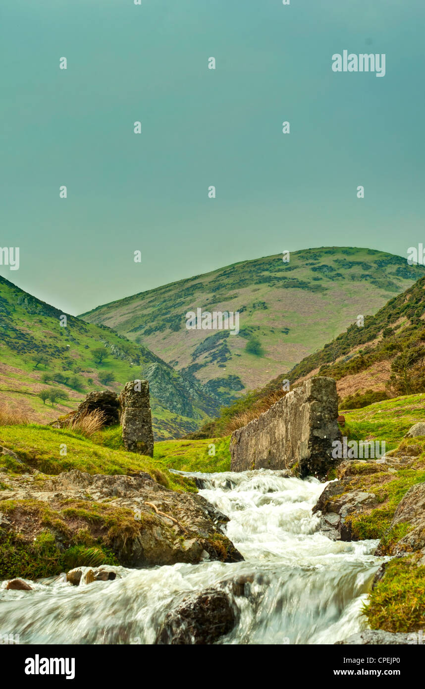 Waterfall on Long Mynd, Church Stretton Stock Photo - Alamy