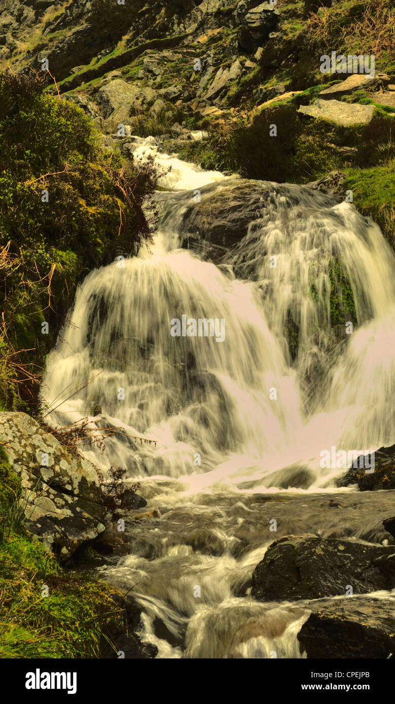 Waterfall on Long Mynd, Church Stretton Stock Photo - Alamy