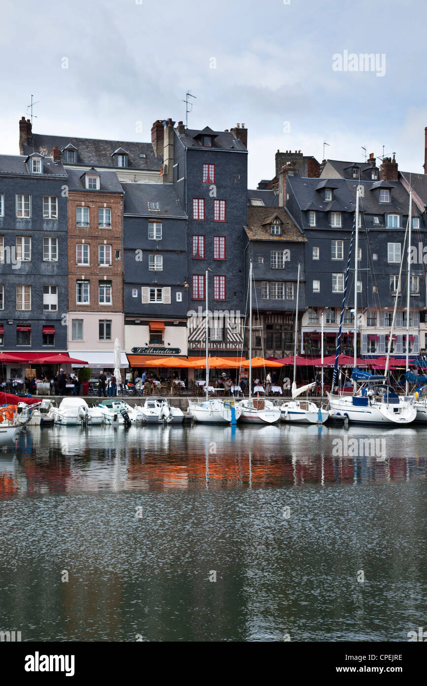 Boats and Yachts moored in the Vieux Bassin (Old Dock) at Honfleur ...