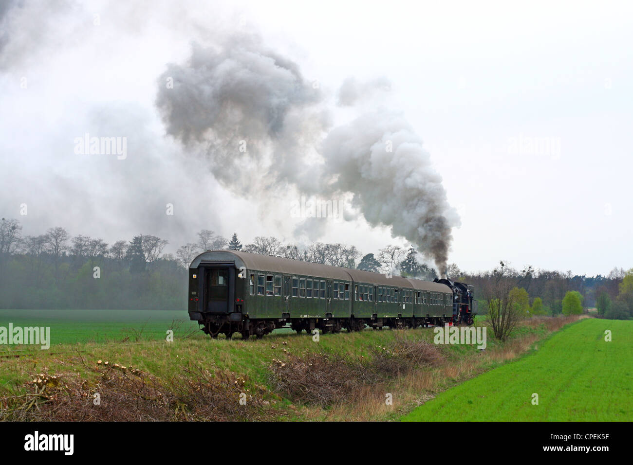 Steam retro train Stock Photo - Alamy