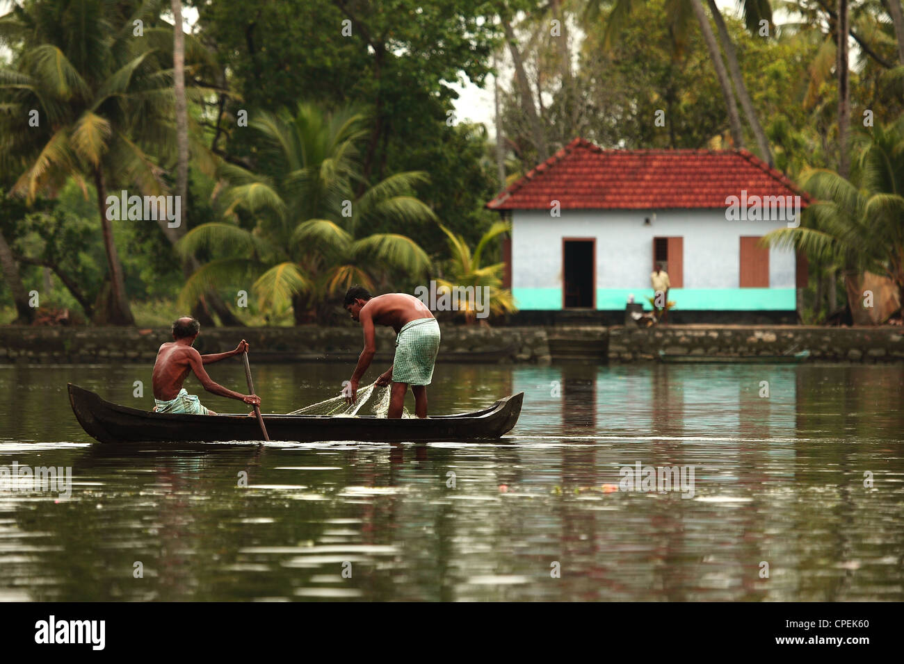Life in kerala backwaters Stock Photo - Alamy