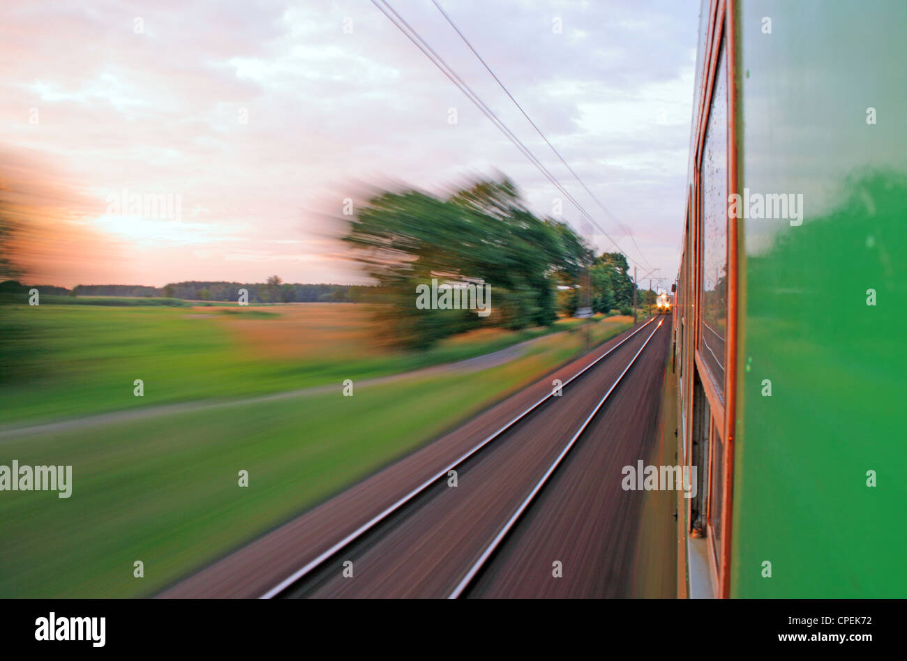 Fast riding a train Stock Photo - Alamy