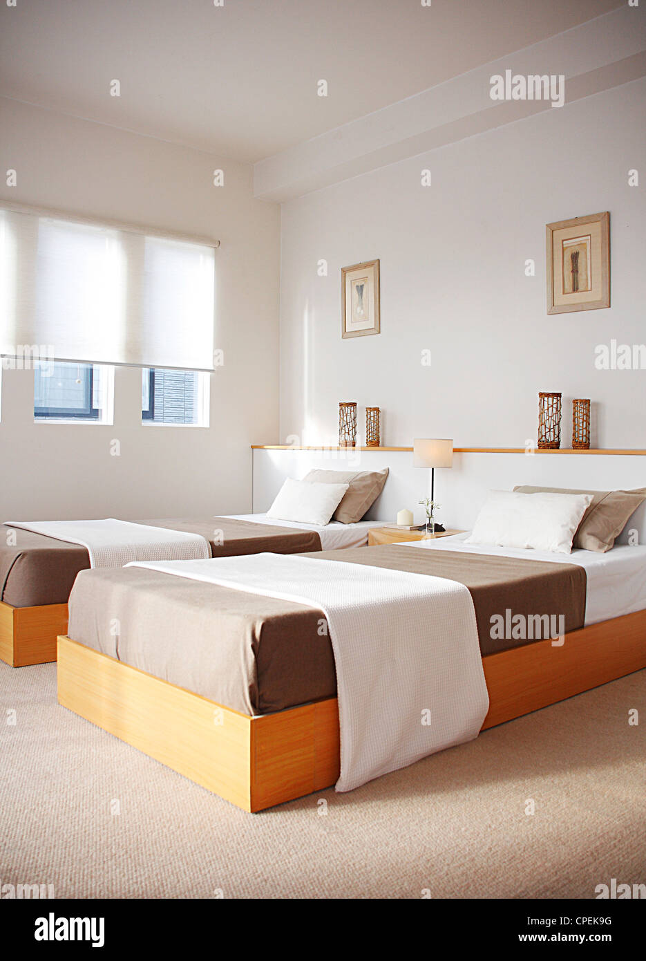 Two Bed In Bedroom Stock Photo - Alamy