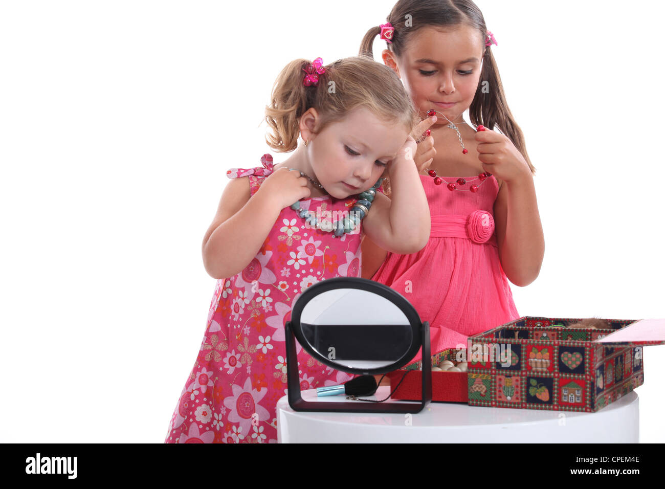 girls with necklaces Stock Photo - Alamy